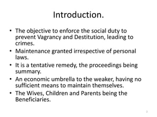 Streamlining section 125, crpc on maintenance | PPTX