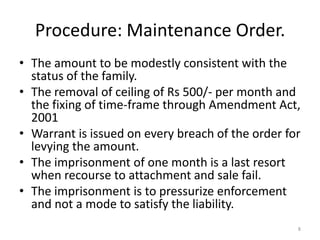 Streamlining section 125, crpc on maintenance | PPTX