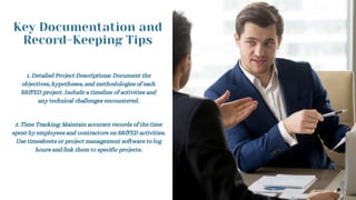 Streamlining SR&ED Claims: Essential Documentation and Record-Keeping Tips | PPTX