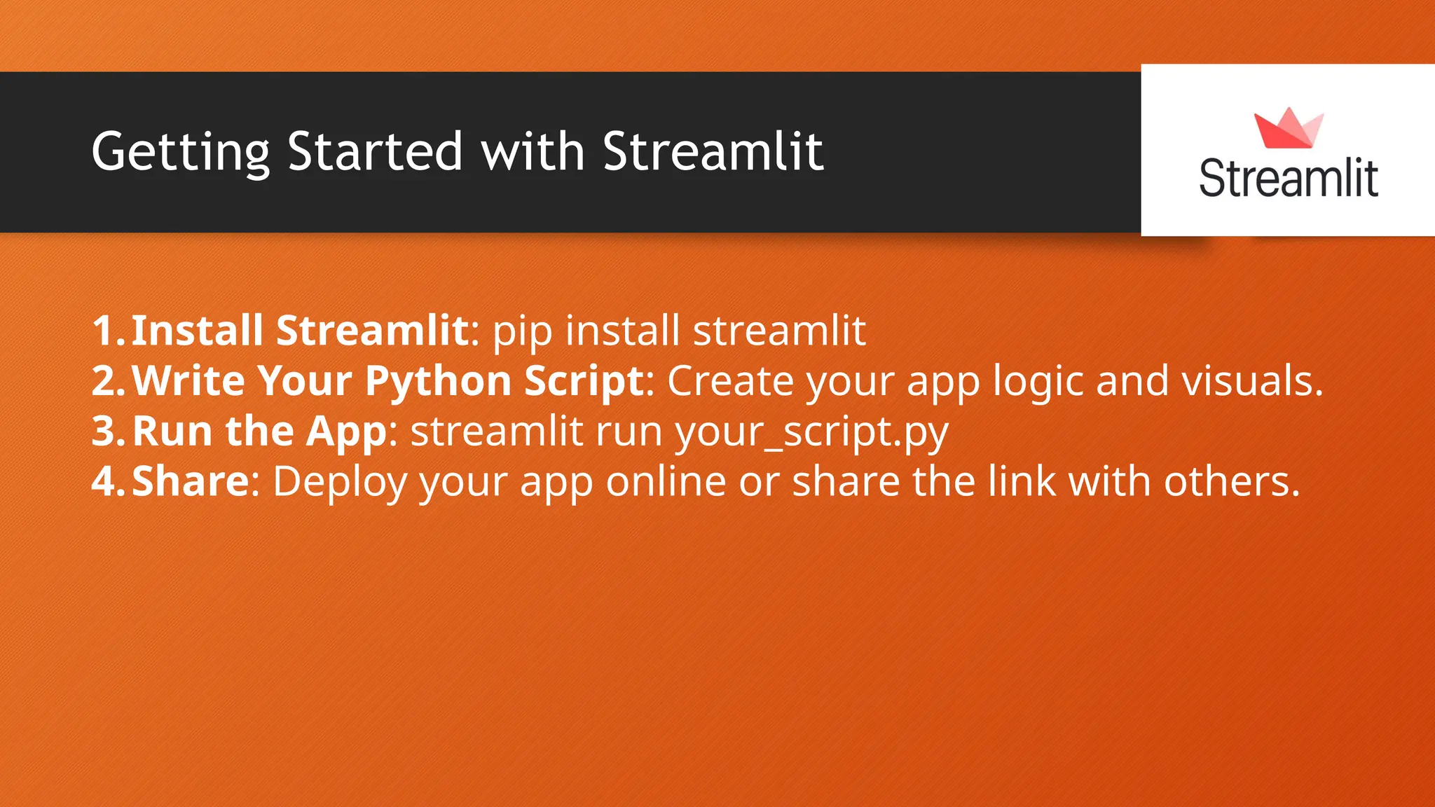 Streamlit Tutorials for Beginners - AccentFuture | PPTX