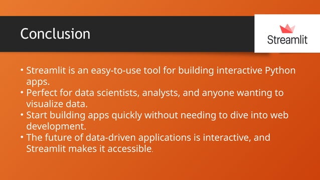 Streamlit Tutorials for Beginners - AccentFuture | PPTX
