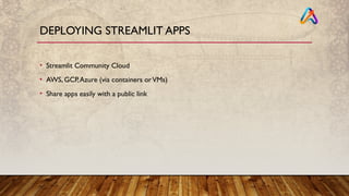 Streamlit App Structure & Basics - AccentFuture | PPTX