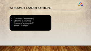 Streamlit App Structure & Basics - AccentFuture | PPTX
