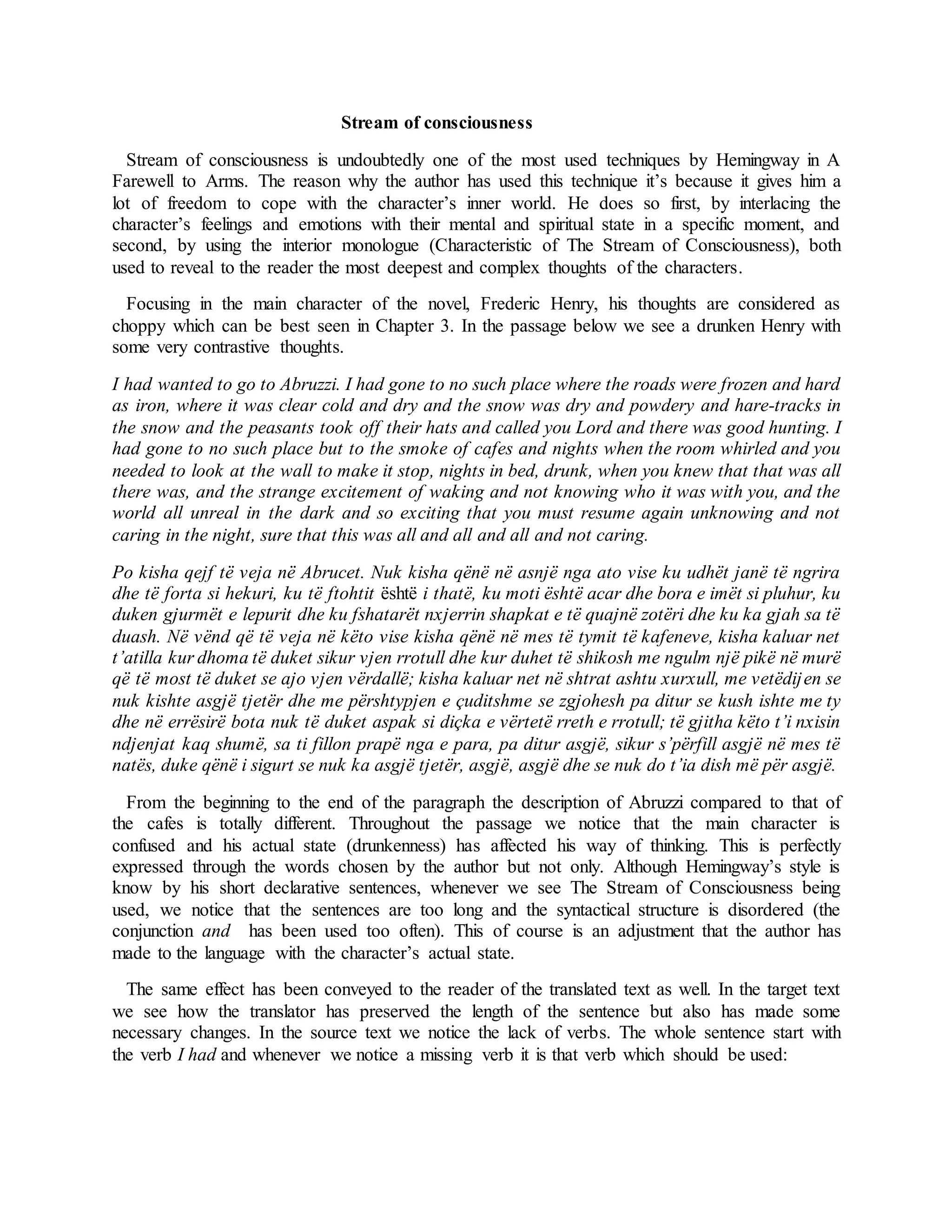 Stream of consciousness | DOCX