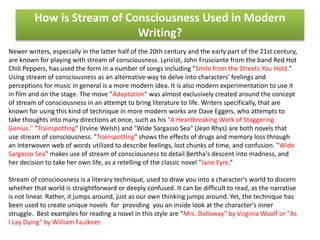 Stream of consciousness | PPTX