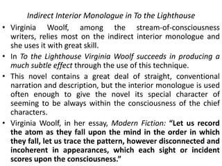 Stream of Consciousness in Virginia Woolf's 'To The Lighthouse' | PPTX