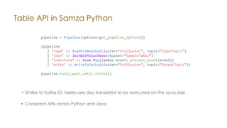 Stream processing in python with Apache Samza and Beam | PPT