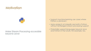Stream processing in python with Apache Samza and Beam | PPT