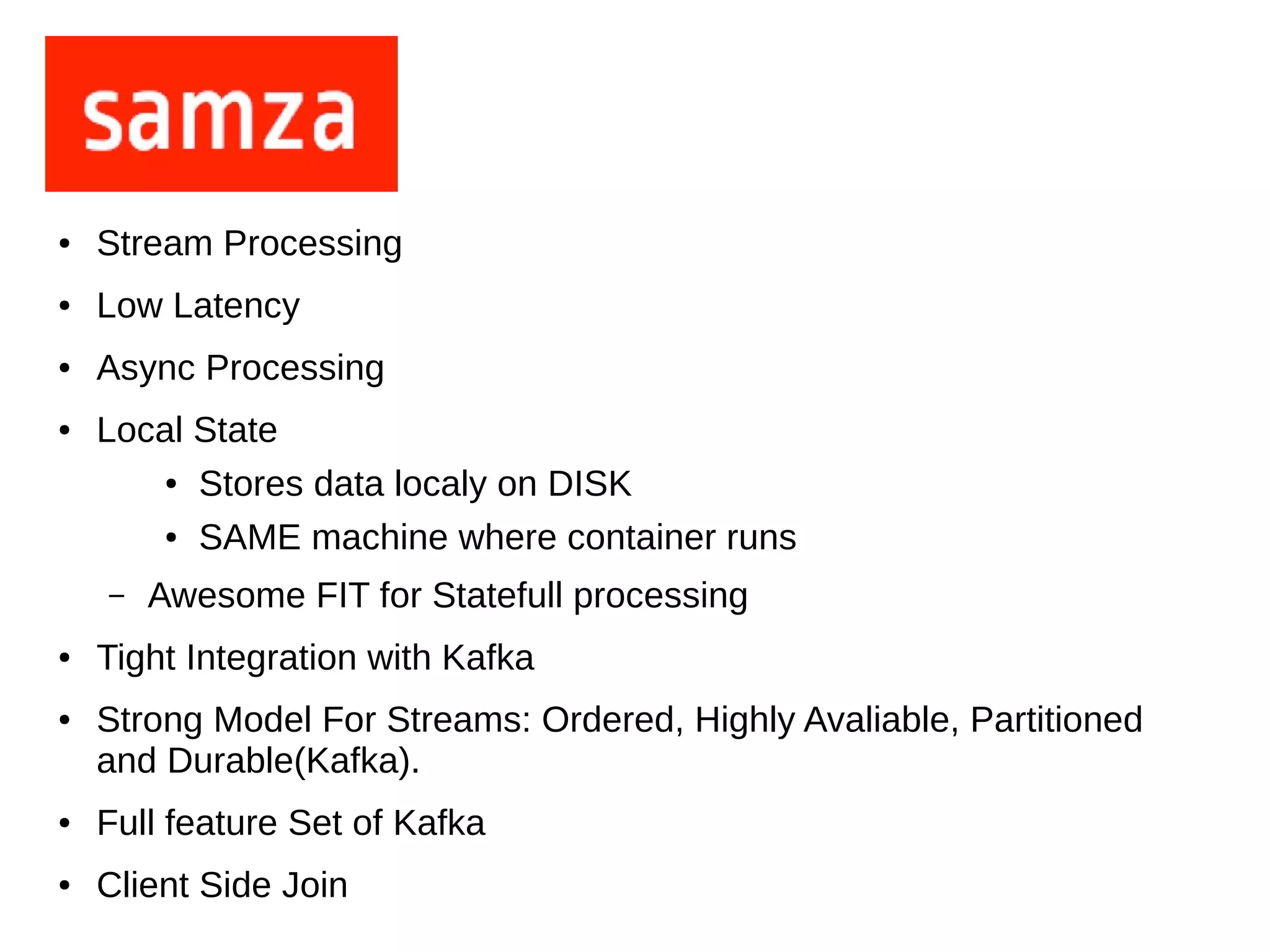 Stream Processing with Kafka and Samza | PPT