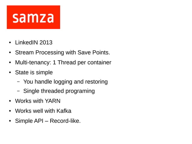 Stream Processing with Kafka and Samza | PPT