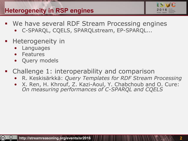 Summary of the Stream Reasoning workshop at ISWC 2016 | PPT