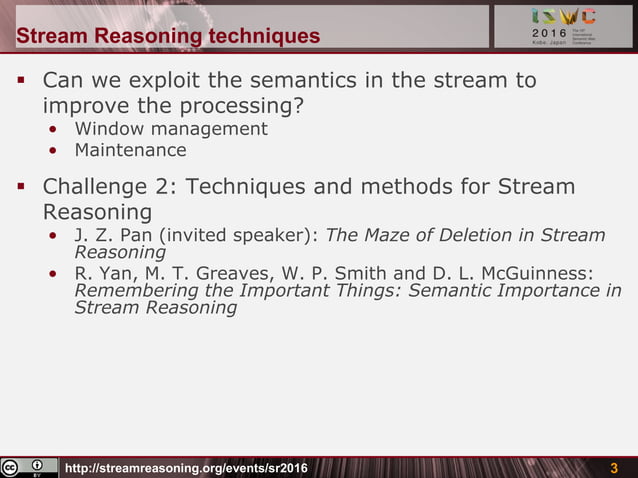 Summary of the Stream Reasoning workshop at ISWC 2016 | PPT