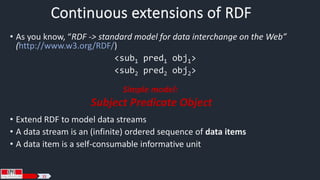 RDF Stream Processing and the role of Semantics | PPT