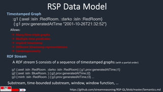 RDF Stream Processing and the role of Semantics | PPT