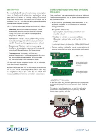 Sensus PolluStat E Heat Meter - Spec Sheet | PDF