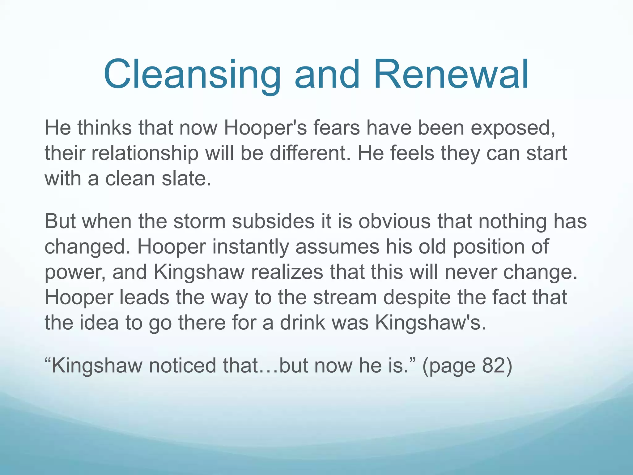 symbolism of the stream in susan hill's "i am the king of the castle ...