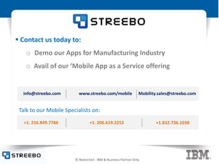 Streebo Manufacturing Apps Suite | PPT