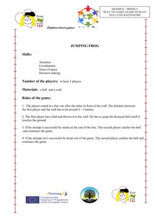 Street and backyard games | PDF