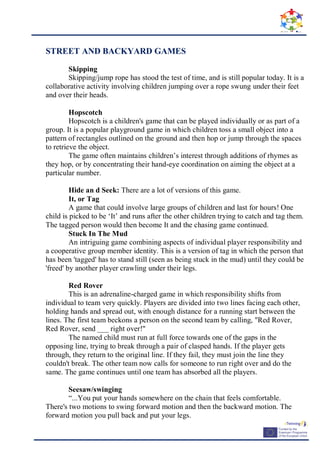 Street and backyard games | PDF