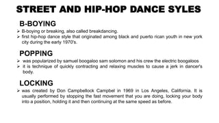 STREET AND HIP-HOP DANCE _ CHEERDANCE OUTLINE.pptx