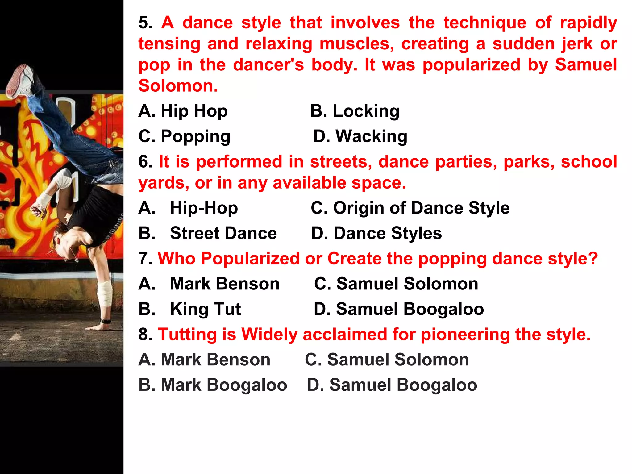 STREET AND HIP-HOP DANCE STYLE.pptx | Hip Hop Music | Music