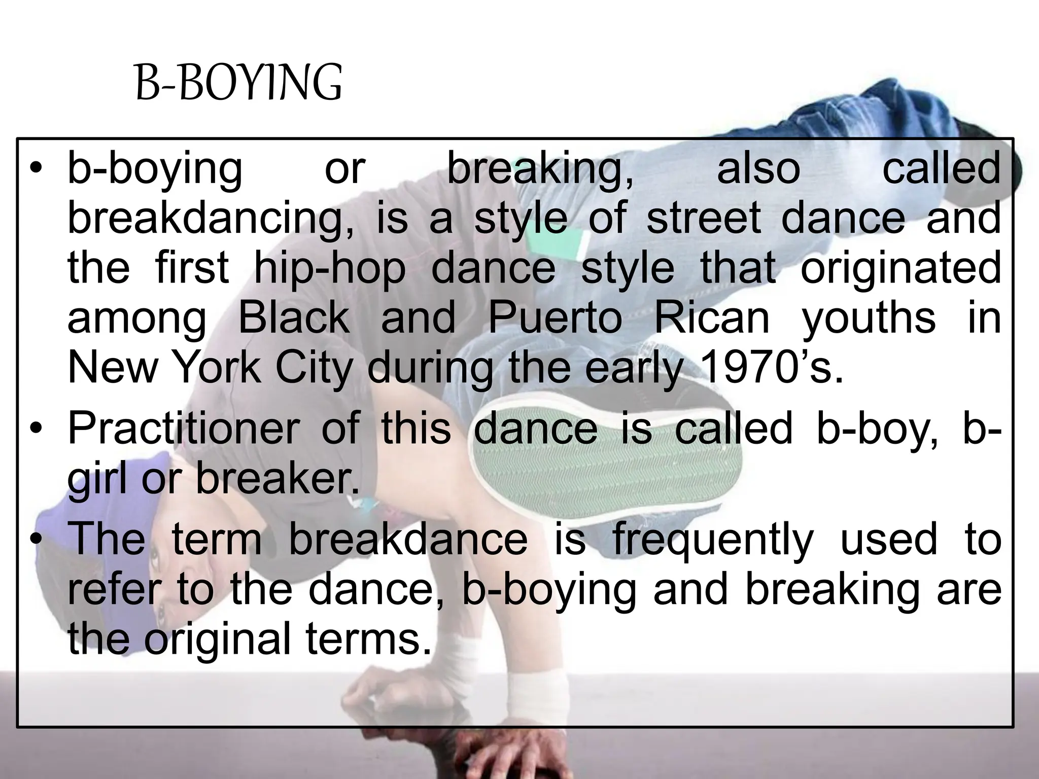 street and hip-hop 3rd quarter physical education grade 10 | PPTX