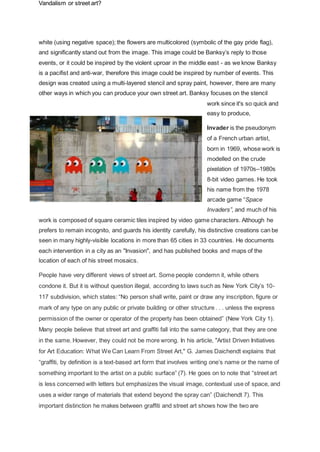 Street art or vandalism? Essay | DOCX