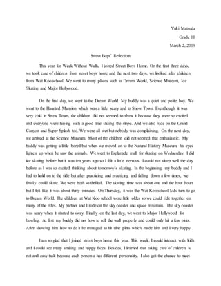 Street Boys' reflection | DOCX
