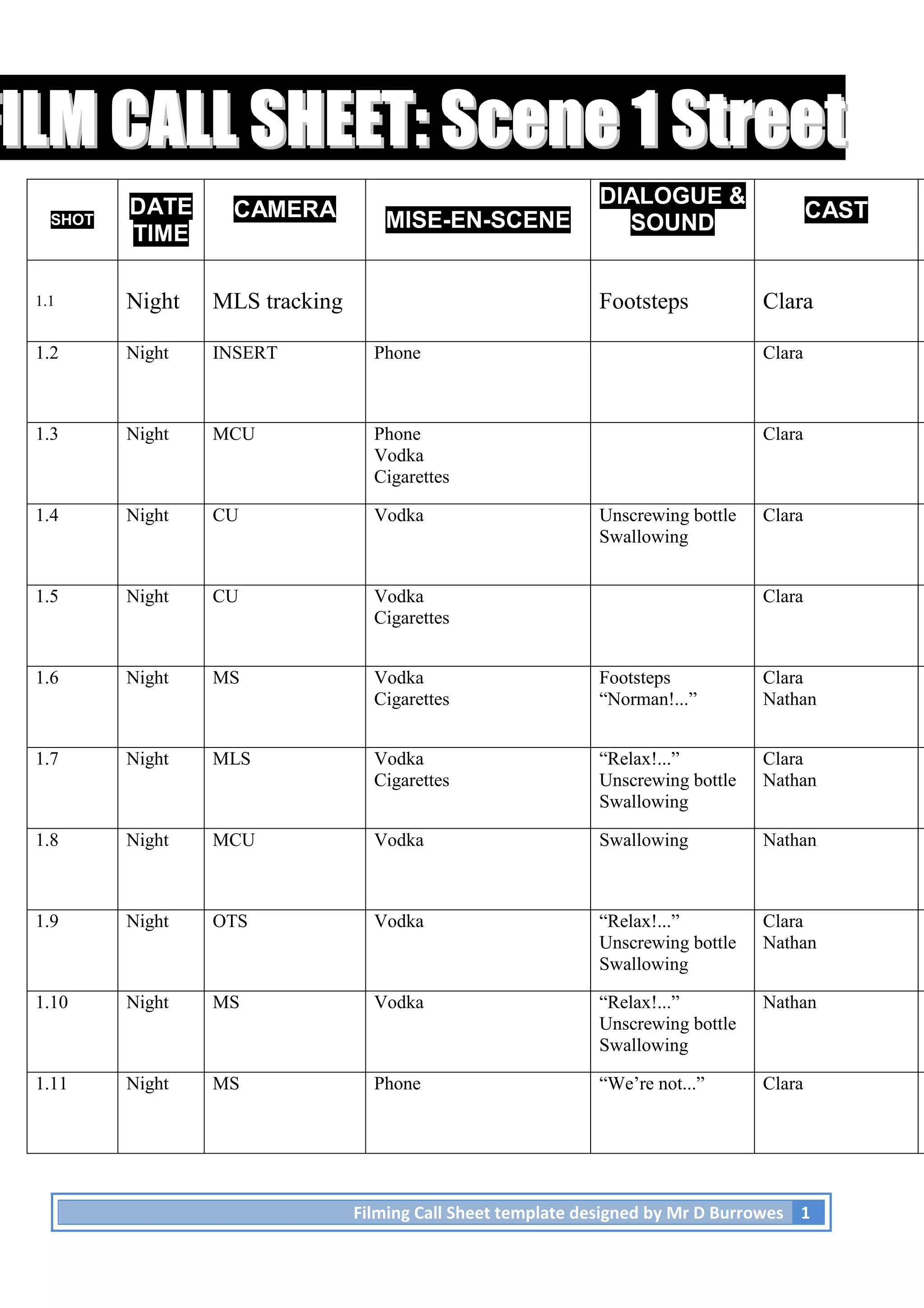 Street Call Sheet.docx