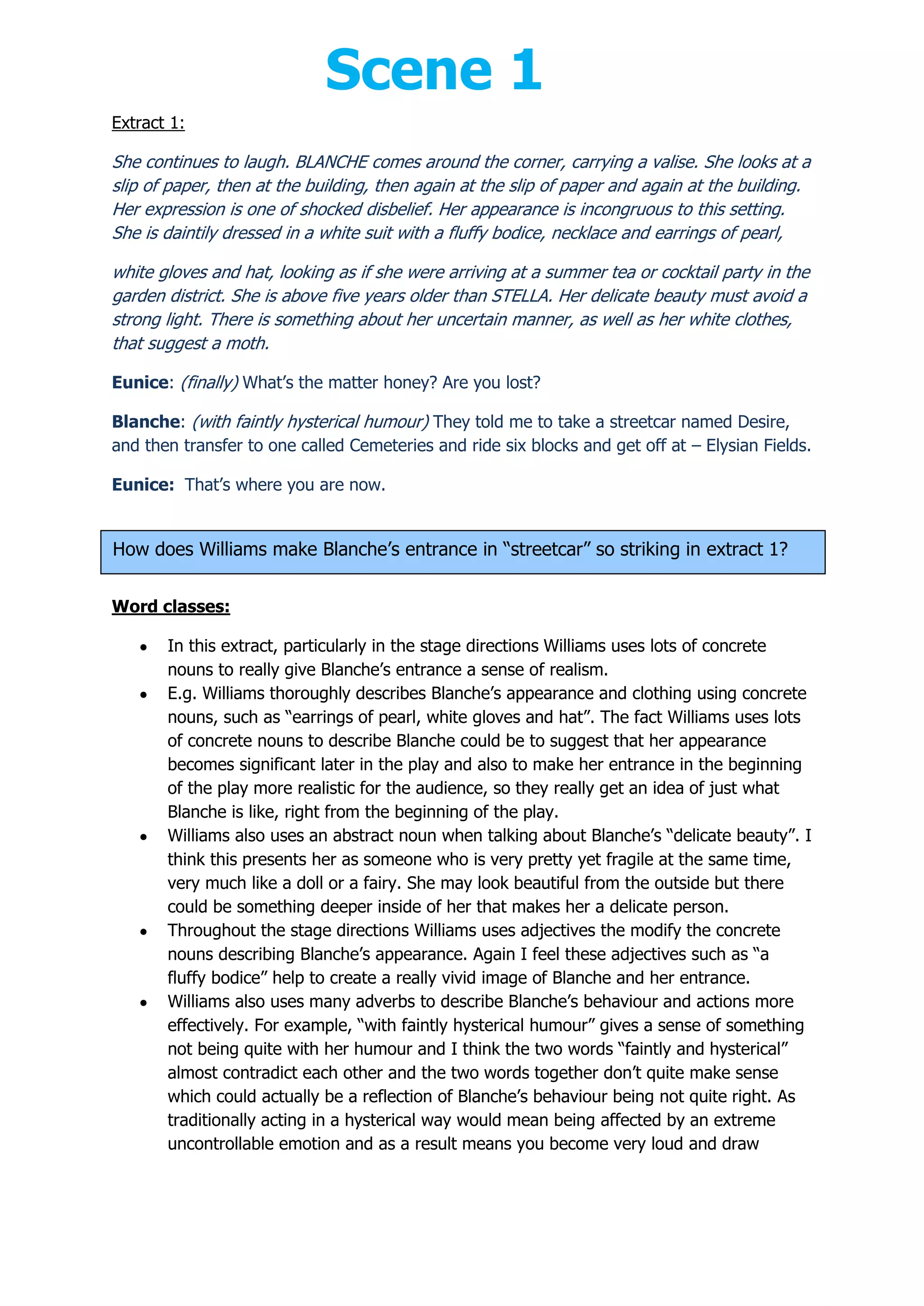 A Student Study Guide To A Streetcar Named Desire | DOCX | Theater ...