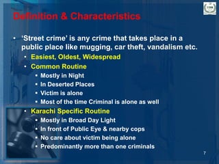 Street crimes in Karachi | PPTX