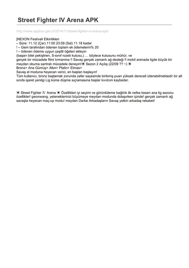 Street fighter iv arena apk | PDF