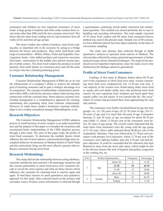 Customer relationship - street food sector | PDF