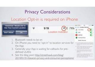 ibeacons, Privacy & Customer Segmentation - StreetHawk | PPT