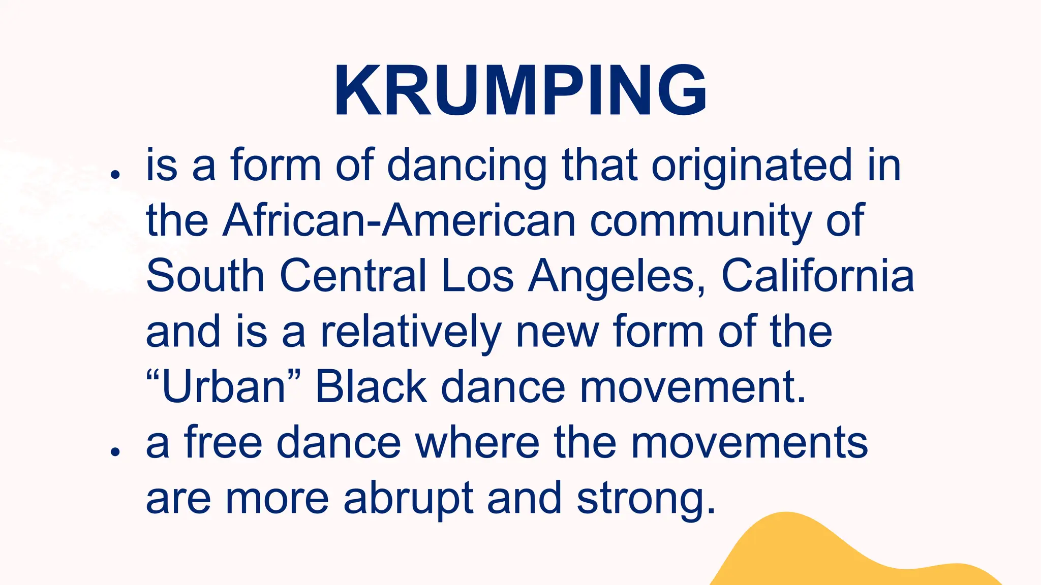 STREET DANCE AND HIPHOP DANCE STYLES (PE | PPTX