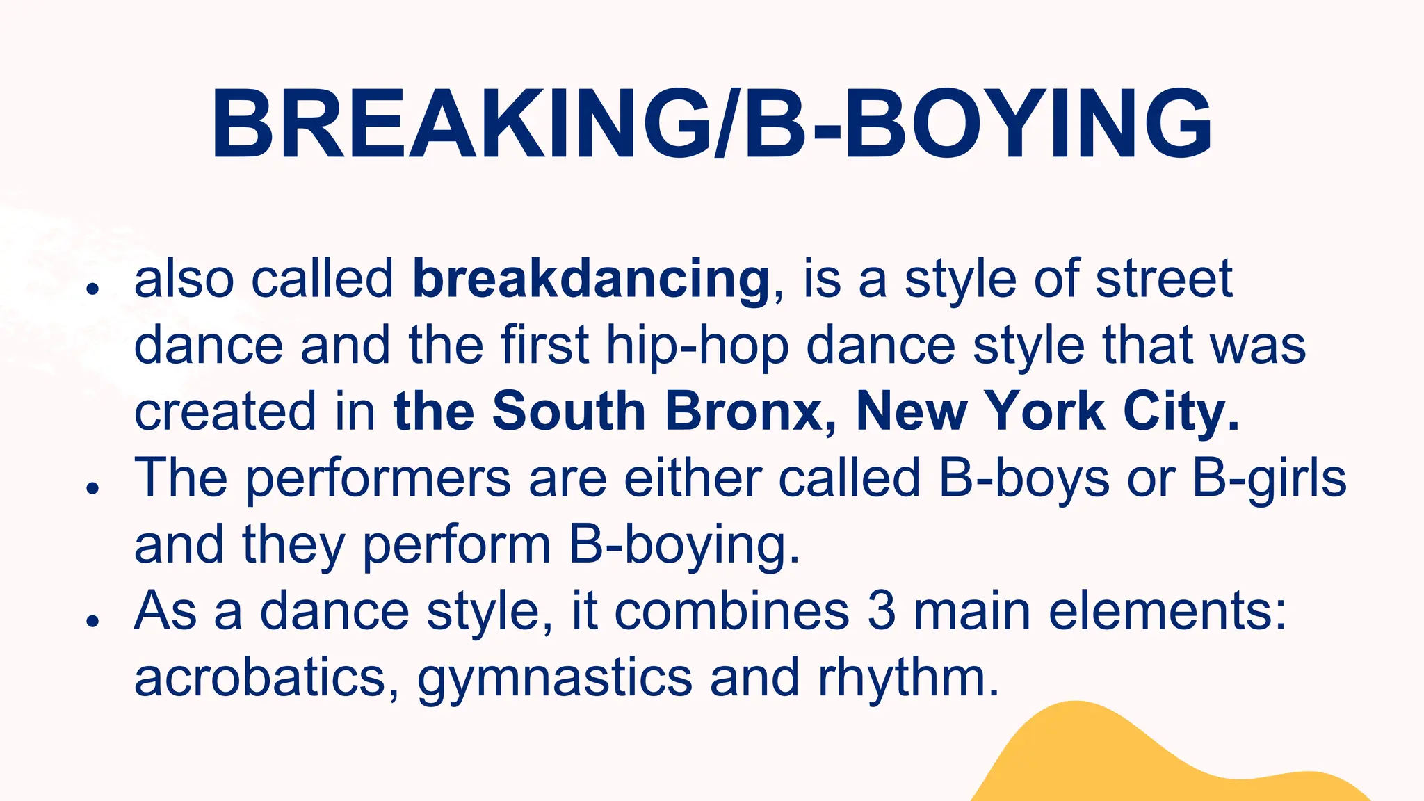 STREET DANCE AND HIPHOP DANCE STYLES (PE | PPTX