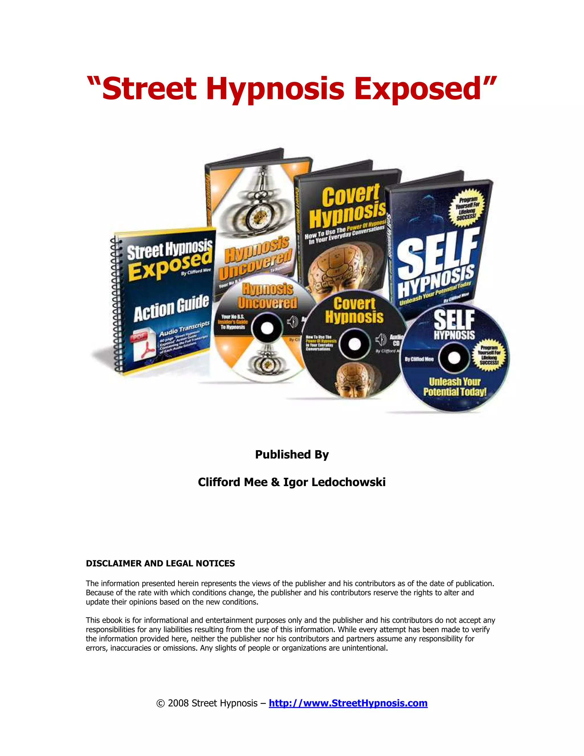 Street Hypnosis Exposed Manual | PDF