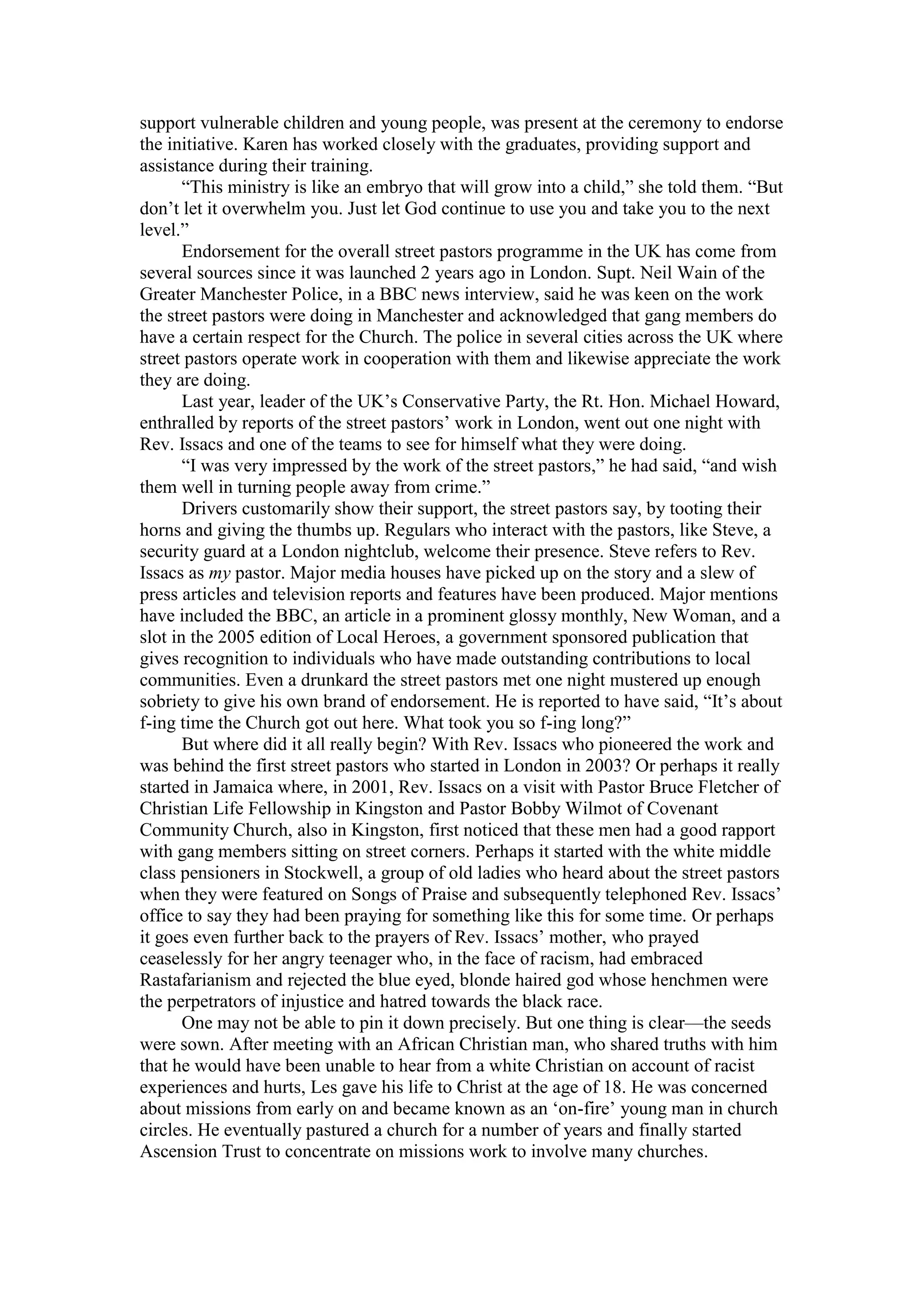 Street pastors story (1) | PDF