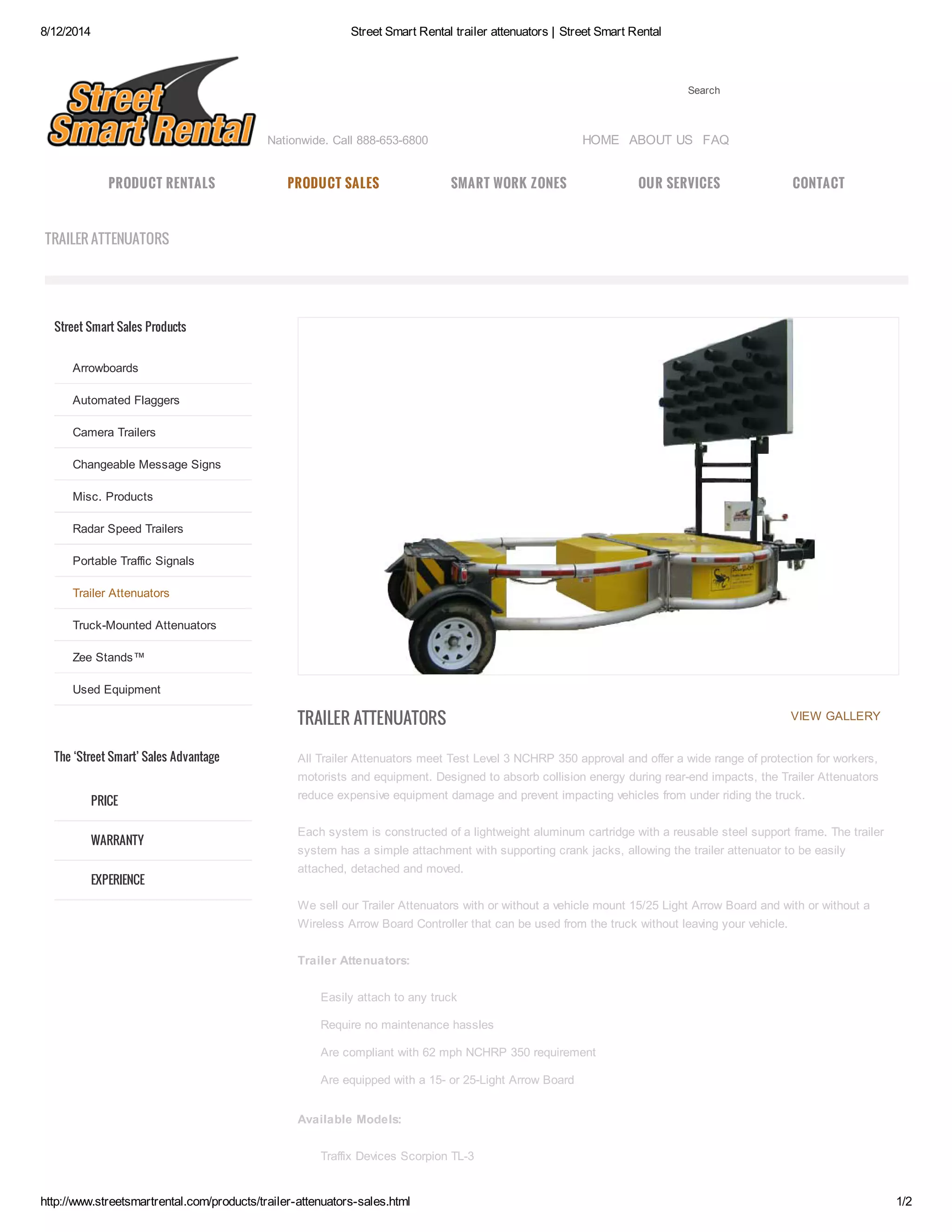 used truck mounted attenuator for sale - Streetsmart rental | PDF