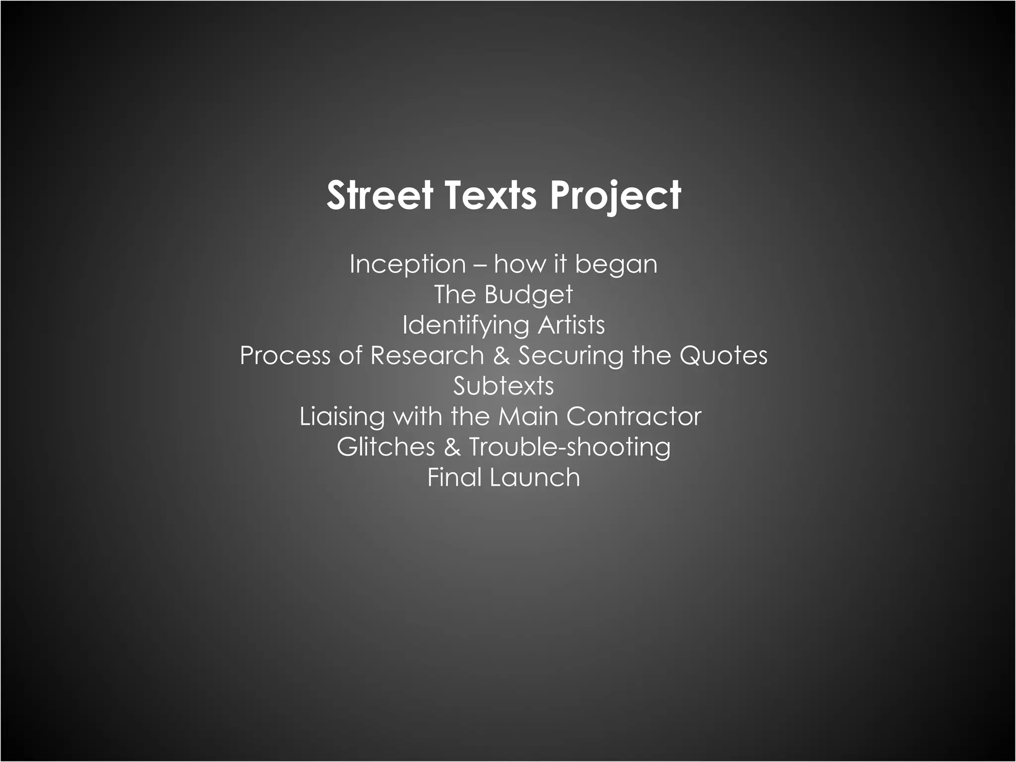 IOTA: Street Texts Presentation | PPT