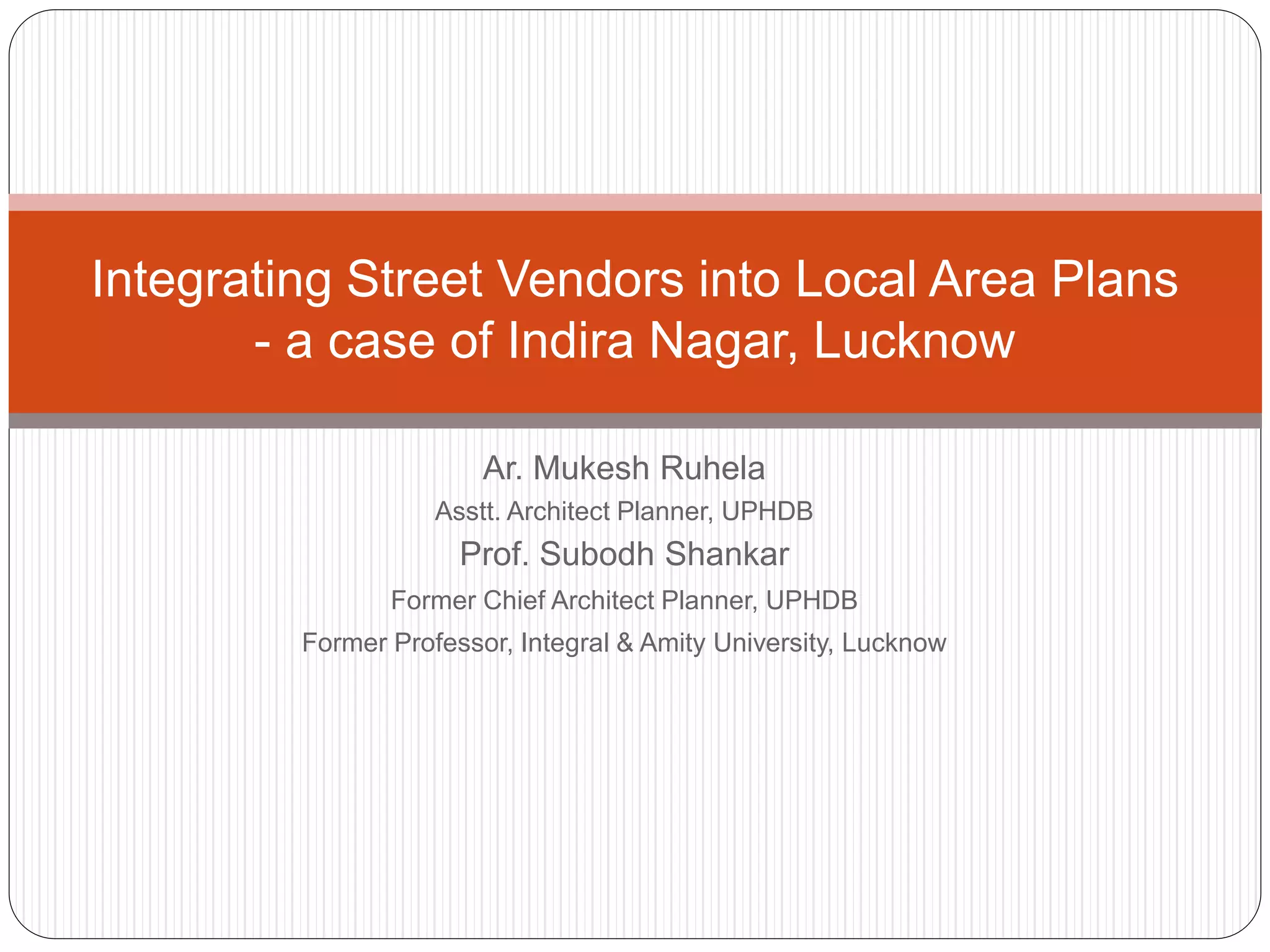 Street vendors and local area planning | PPTX