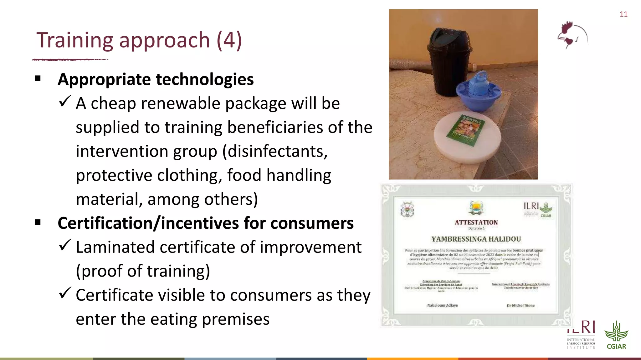 Training of street vendors of ready-to-eat chicken in Ouagadougou on ...