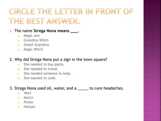 Strega nona lesson plan | PPT