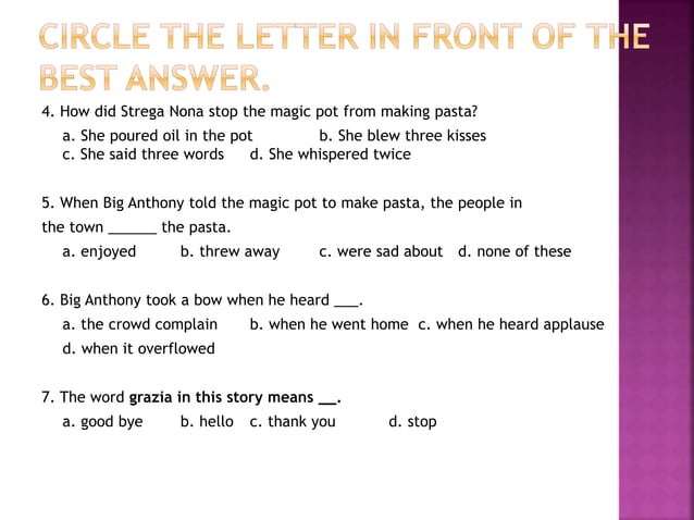 Strega nona lesson plan | PPT