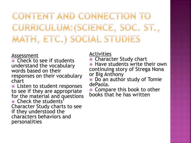 Strega nona lesson plan | PPT