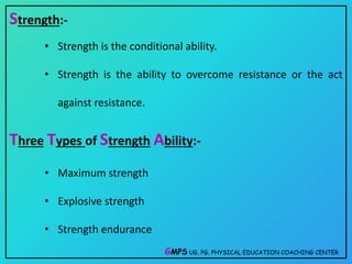 Strength definition types of strength and training its intensity | PPTX