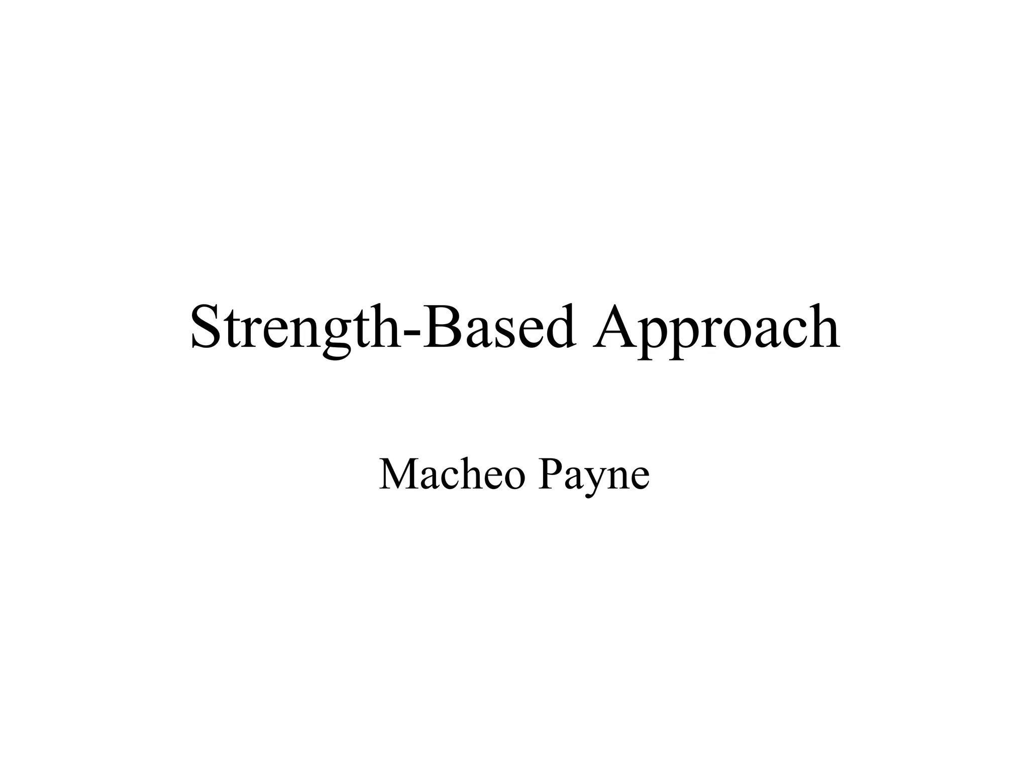 Strength based approach | PPT