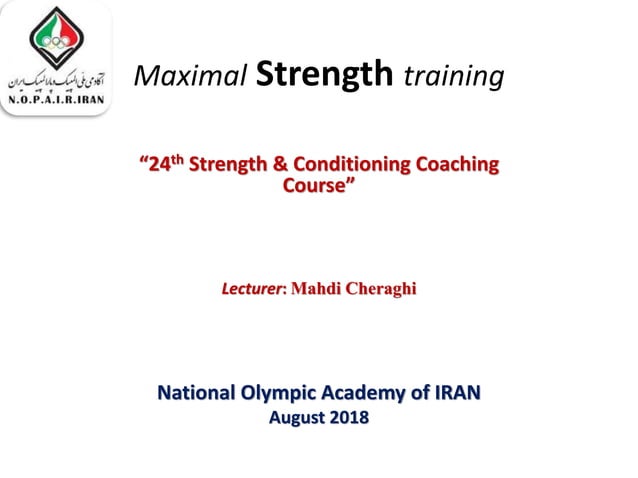maximal Strength training | PDF | Physical Therapy | Wellness