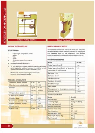Strength Of Materials Lab Equipments | PPTX