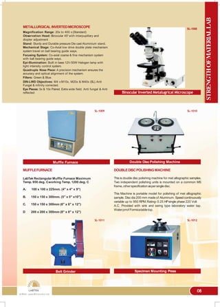 Strength Of Materials Lab Equipments | PPTX